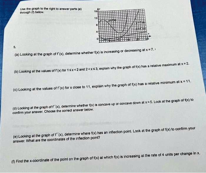 SOLVED: Use the graph to the right to answer parts (a) through (n) below. a) Looking at the ...