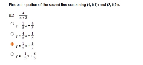 find an equation of the secant line containing 1 f1 and 2f2 73957