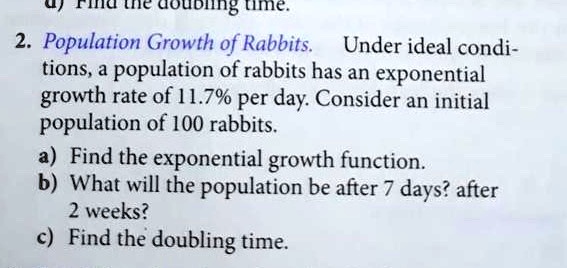 SOLVED: 47 mu (C 4uu01ng tme 2. Population Growth of Rabbits Under ...
