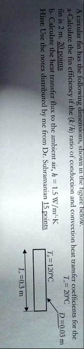 a circular fin has the following dimensions shown in the figure below a ...