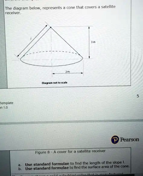The diagram below, represents a cone that covers a satellite...