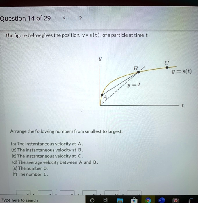 SOLVED: Question 14 of 29 The figure below gives the position, Y = s (t ) , of a particle at ...