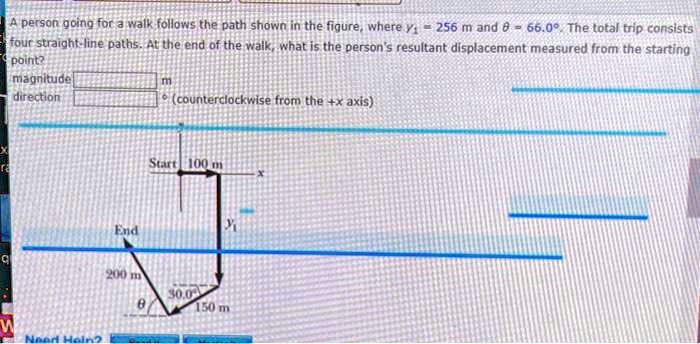 SOLVED: A person going for a walk follows the path shown in the figure ...