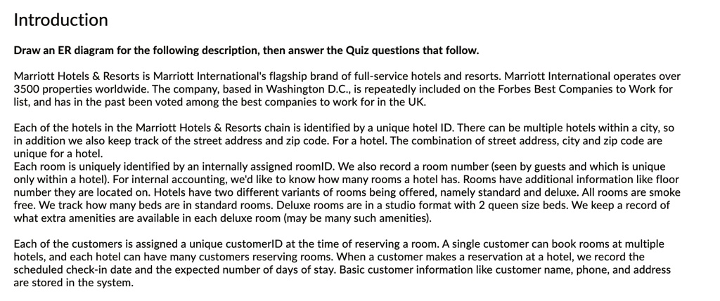 introduction draw an er diagram for the following description then ...