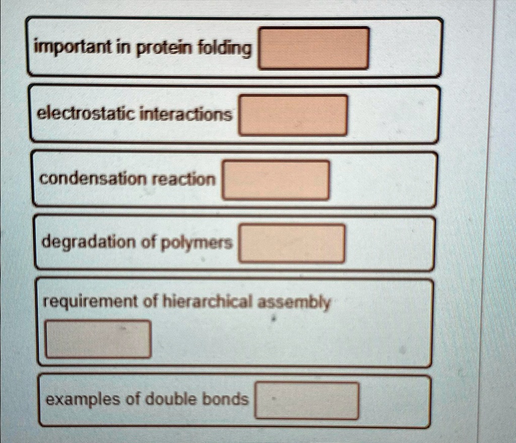 SOLVED: Important in protein folding Electrostatic interactions ...