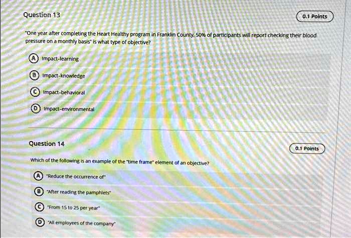 SOLVED: Question 13 .1 Points pressure on a monthly basis is what type ...