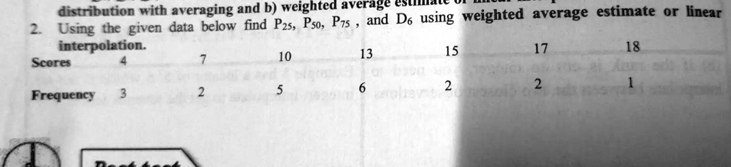 SOLVED: Distribution with averaging and b) weighted average. CStia t weighted average estimate ...