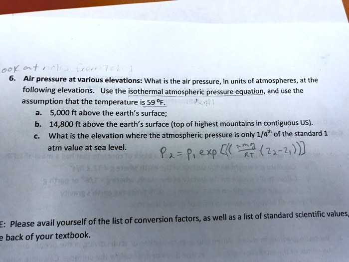 SOLVED: Please answer A, B, and C. Thank you! Find the atmospheric ...