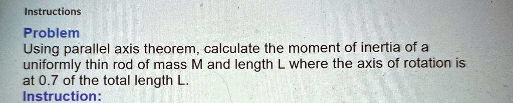 Instructions Problem Using parallel axis theorem, calculate the moment ...