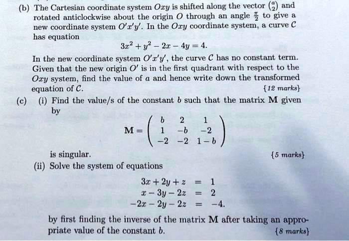 SOLVED: The Cartesian coordinate system Oxy is shifted along the vector ...