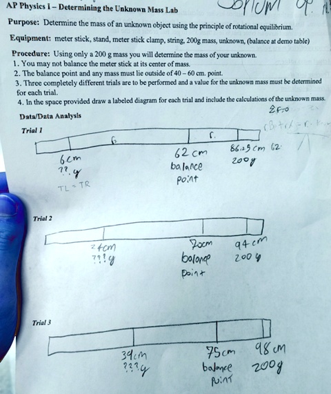 SOLVED:Physics Determining the Unknowa Biass Lab ~f Iuwi Purpose ...