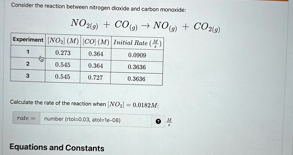 SOLVED: Consider the reaction between nitrogen dioxide and carbon ...