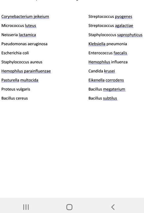 Corynebacterium jeikeium Streptococcus pyogenes Micrococcus luteus ...