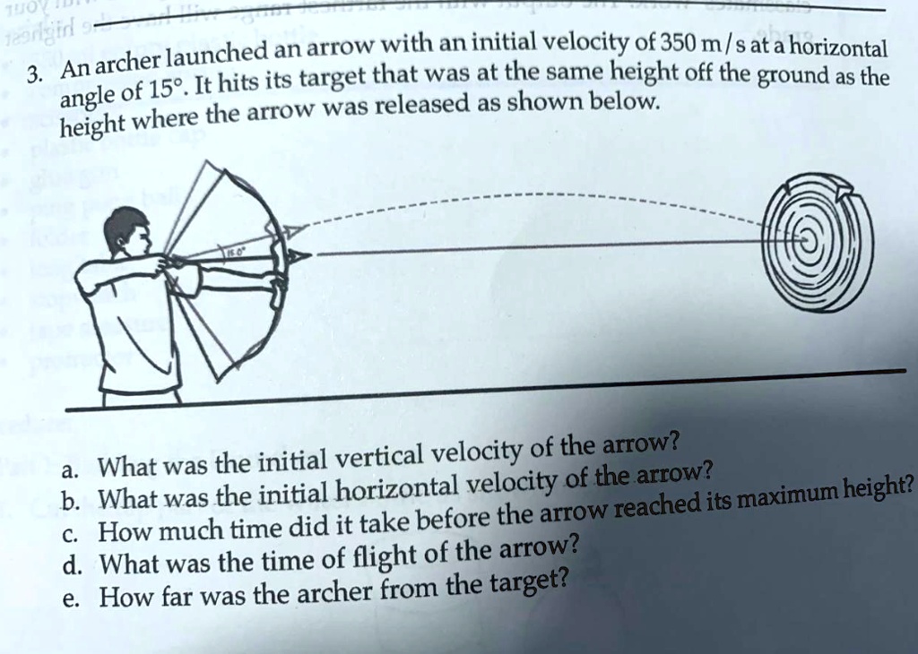 SOLVED: a. What was the initial vertical velocity of the arrow? b. What ...
