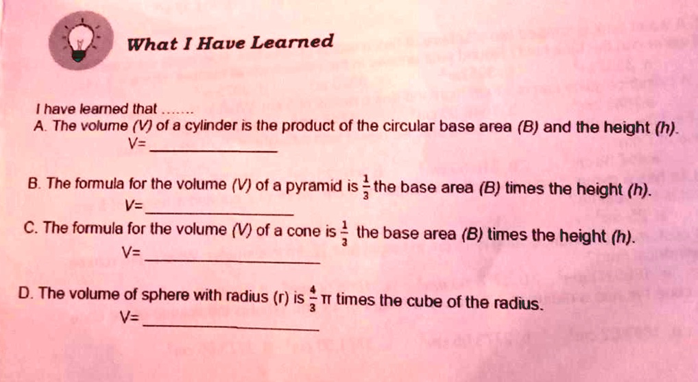 SOLVED: 'pa help po need ko po talaga salamat What [ Have Learned have learned that The volume ...