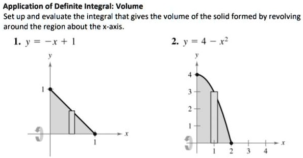 Application of definite integral volume set up and evaluate...
