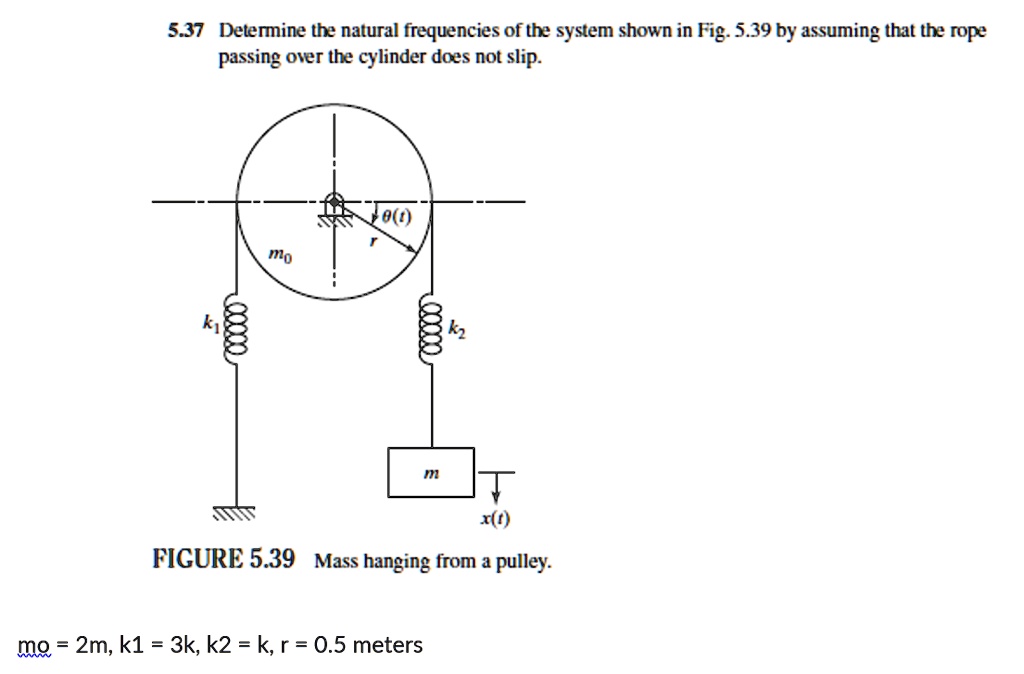 537 determine the natural frequencies of the system shown in fig 539 by ...