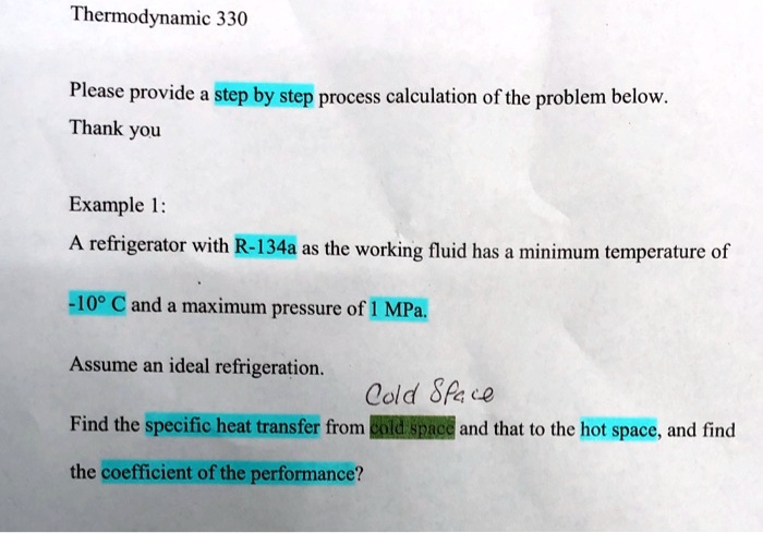 SOLVED: thermodynamics Thermodynamic 330 Thank you Example 1: A ...