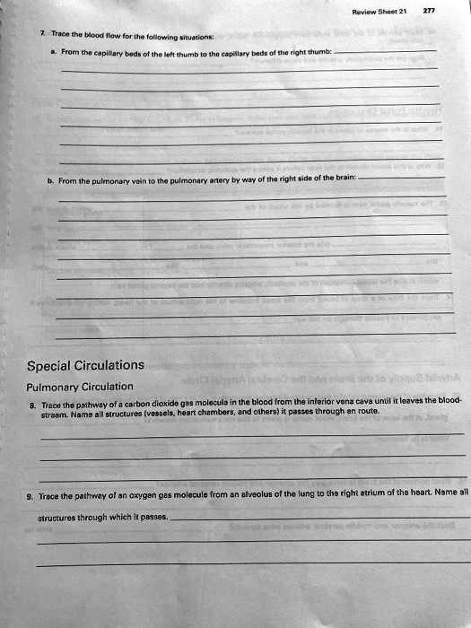 SOLVED: From the capillary beds of the left thumb to the capillary beds ...