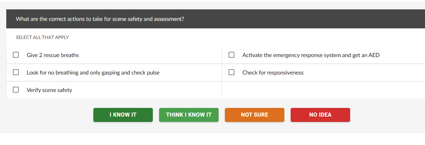 What are the correct actions to take for scene safety and assessment ...