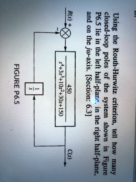 SOLVED: R(S)+ FIGURE P6.5 1450 and on the jw-axis. [Section 6.3] P6.5 lies in the left half ...