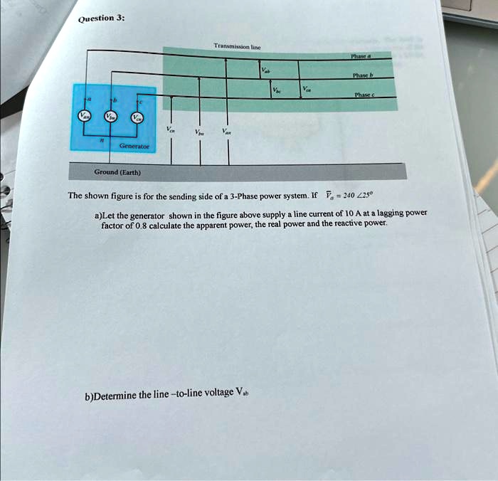 Solved Question 3 Transmission Line Phas Generate Ground Earth The Shown Figure Is For The