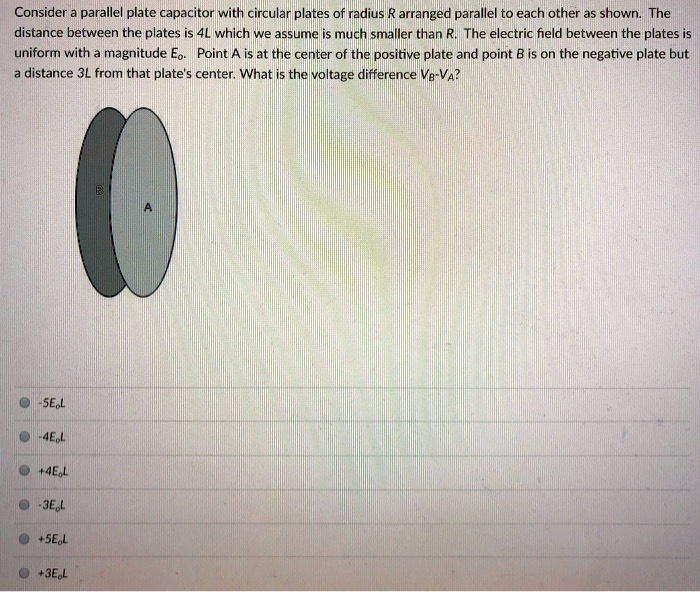 SOLVED: Consider a parallel plate capacitor with circular plates of ...