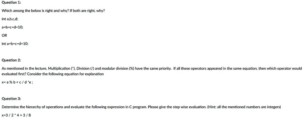 SOLVED: Question 1: Which among the below is right and why? Both are ...
