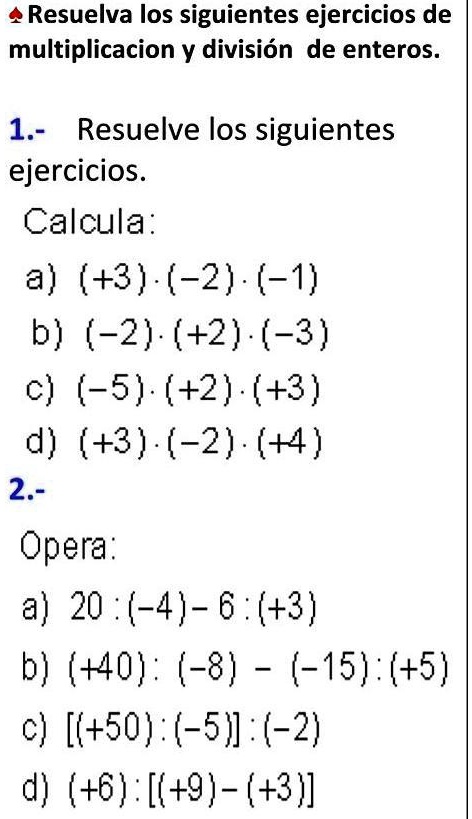 SOLVED: Resuelva los siguientes ejercicios de multiplicacion y división ... SOLVED: Resuelva los siguientes ejercicios de multiplicacion y división ...
