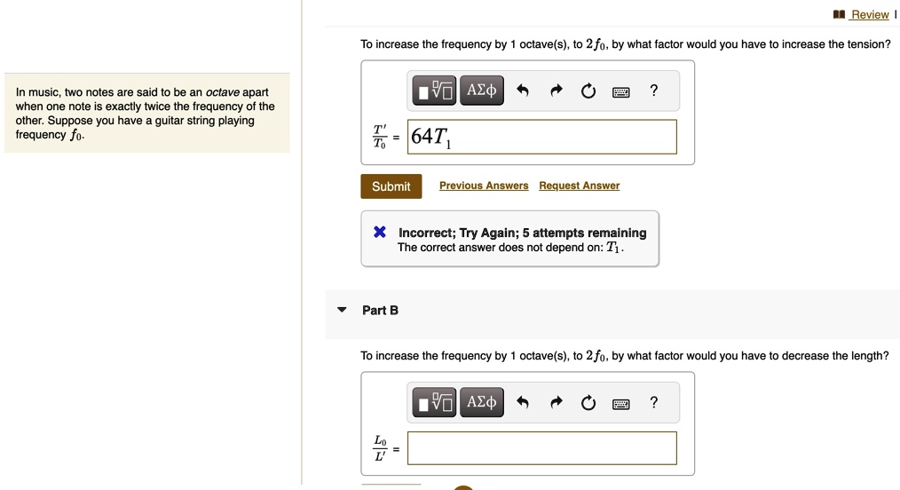 In music, two notes are said to be an octave apart when one note is ...