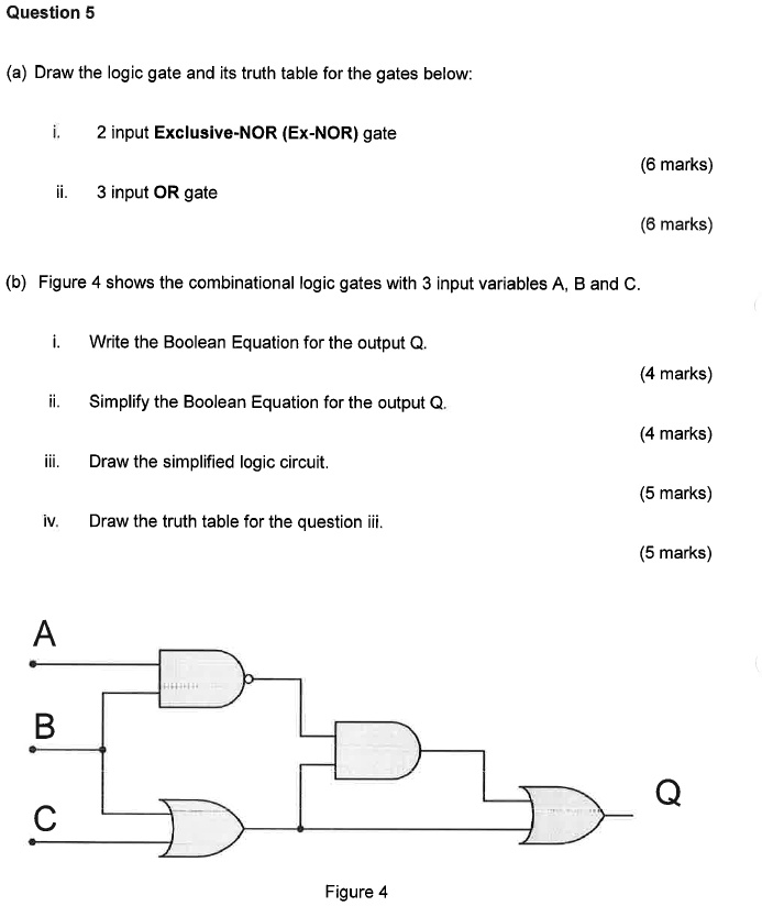 SOLVED: Text: Question 5 (a) Draw the logic gate and its truth table ...