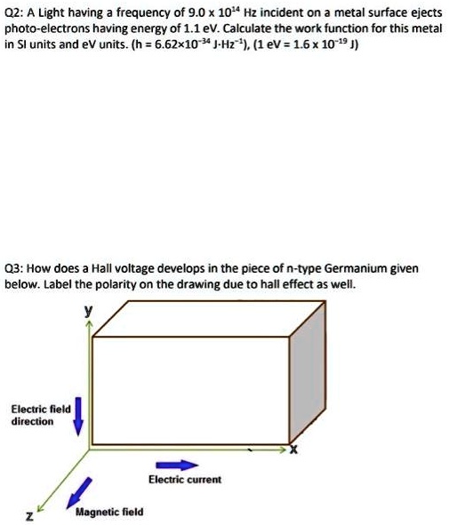SOLVED: Q2: A light having a frequency of 9.0 x 10^14 Hz incident on a ...