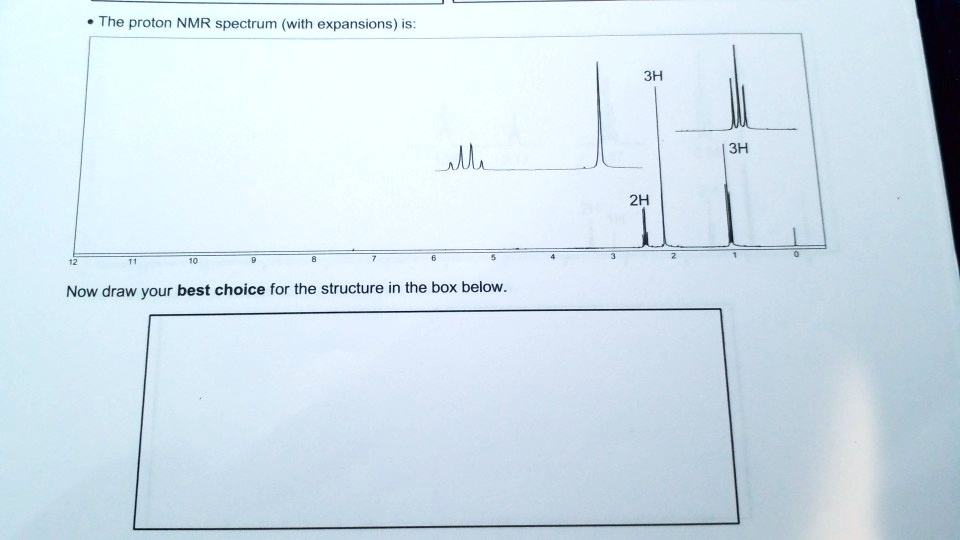 SOLVED: The proton NMR spectrum (with expansions) is. 3H 3H 2H Now draw your best choice for the ...