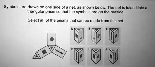 Symbols are drawn on one side of a net, as shown below. The net is ...