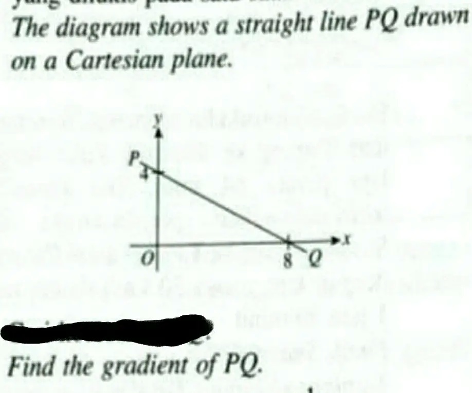 7e 45 the diagram shows a straight line pq drawn on a cartesian plane 0 ...