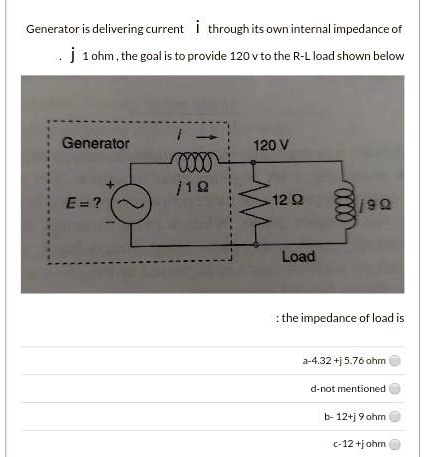 SOLVED: The generator is delivering current through its own internal ...