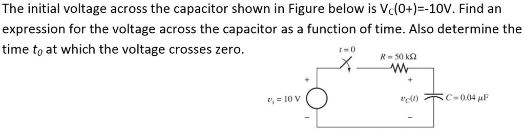 SOLVED: Find an expression for the voltage across the capacitor as a ...
