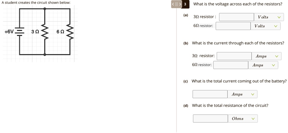 SOLVED: student creates the circuit shown below: What is the voltage ...