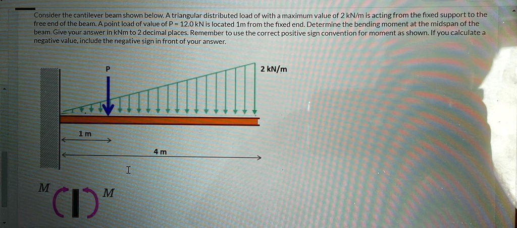 Consider the cantilever beam shown below.A triangular distributed load ...