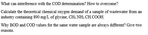 SOLVED: What can interfere with the COD determination? How to overcome ...