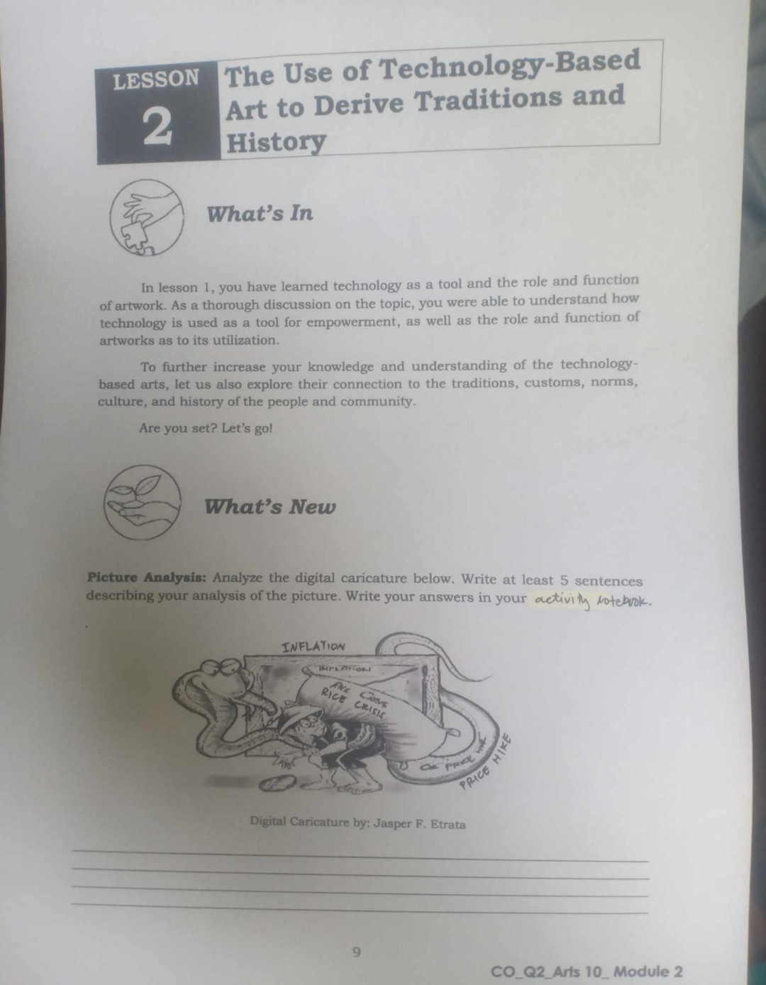 SOLVED: LESSON The Use of Technology-Based 2 Art to Derive Traditions ...