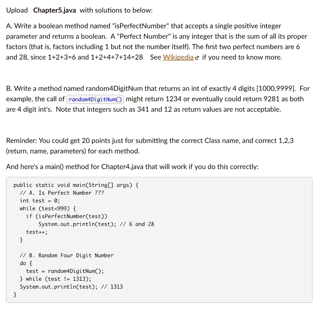 Solved A Write A Boolean Method Named Isperfectnumber That Accepts A Single Positive Integer 4838