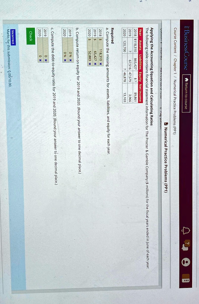 SOLVED: Business Course Course Content / Chapter 1 / Numerical Practice ...