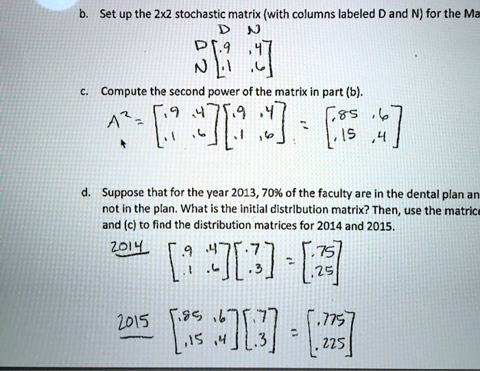 Set up the 2x2 stochastic matrix (with columns labele… - SolvedLib Set up the 2x2 stochastic matrix (with columns labele… - SolvedLib