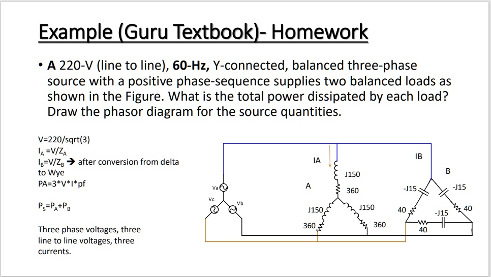 Example (Guru Textbook)- Homework • A 220-V (line to line), 60-Hz, Y ...