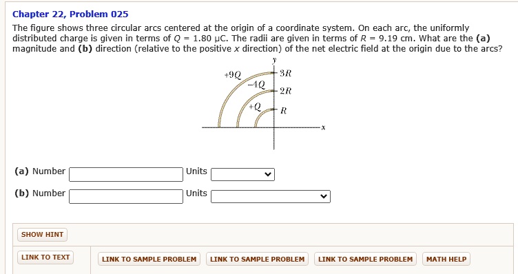 SOLVED: Chapter 22, Problem 025 The figure shows three circular arcs centered at the origin of ...