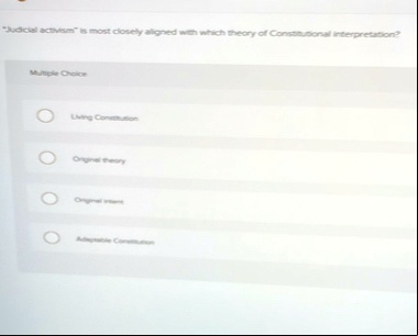 judicial activism is most closely aligned with which theory of ...