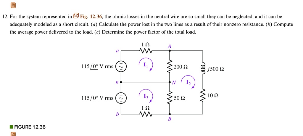 12 for the system represented in fig 1236 the ohmic losses in the ...