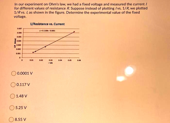 In our experiment on Ohm's law, we had a fixed voltage and measured the ...