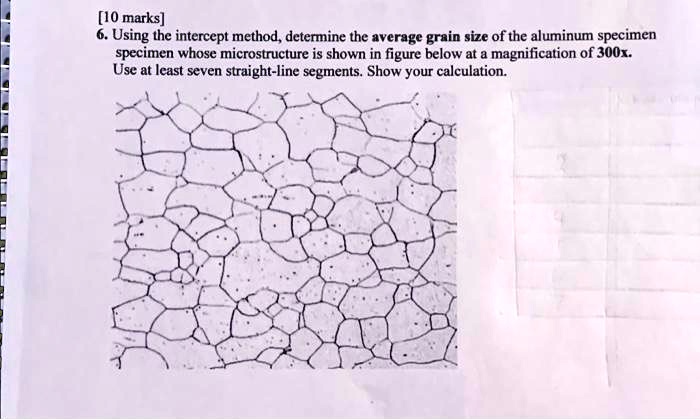 [10 marks] 6. Using the intercept method, determine the average grain ...